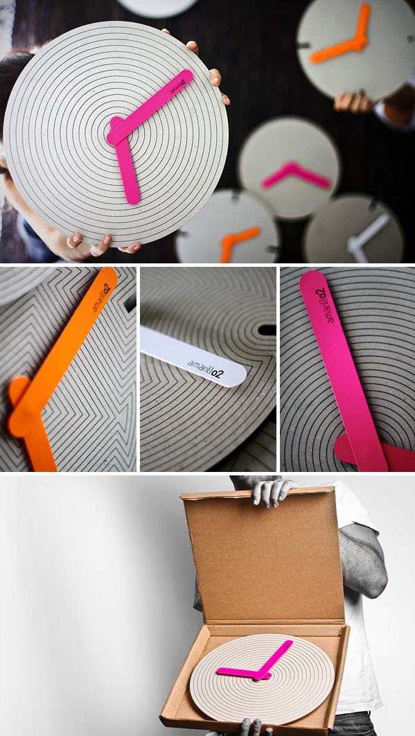 Amarillo2 Paper Wall Clock | CollabCubed