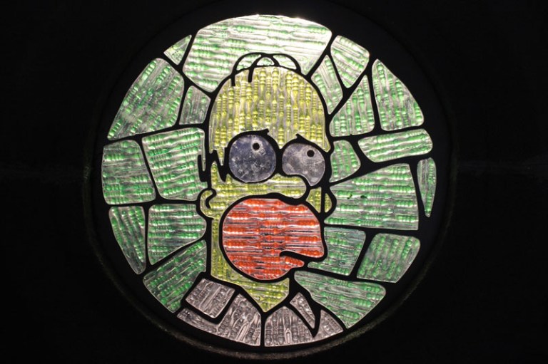 The Simpsons in Stained Glass…OK, Plastic | CollabCubed