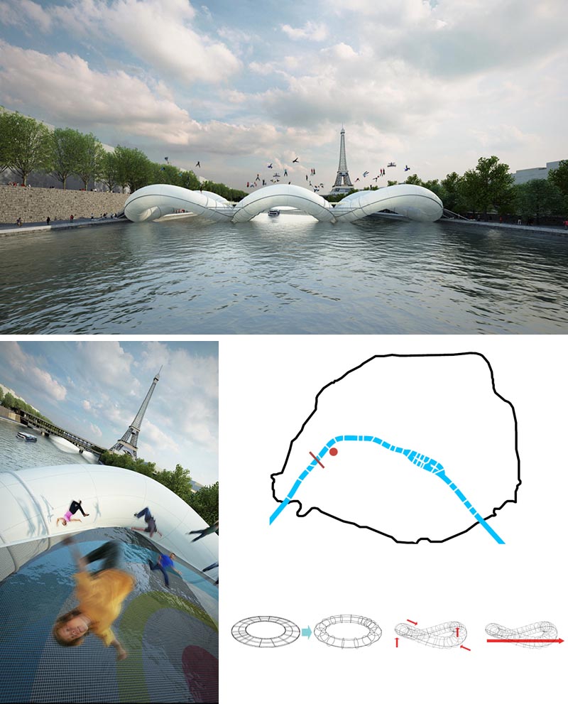 Inflatable Trampoline Bridge in Paris: AZC | CollabCubed